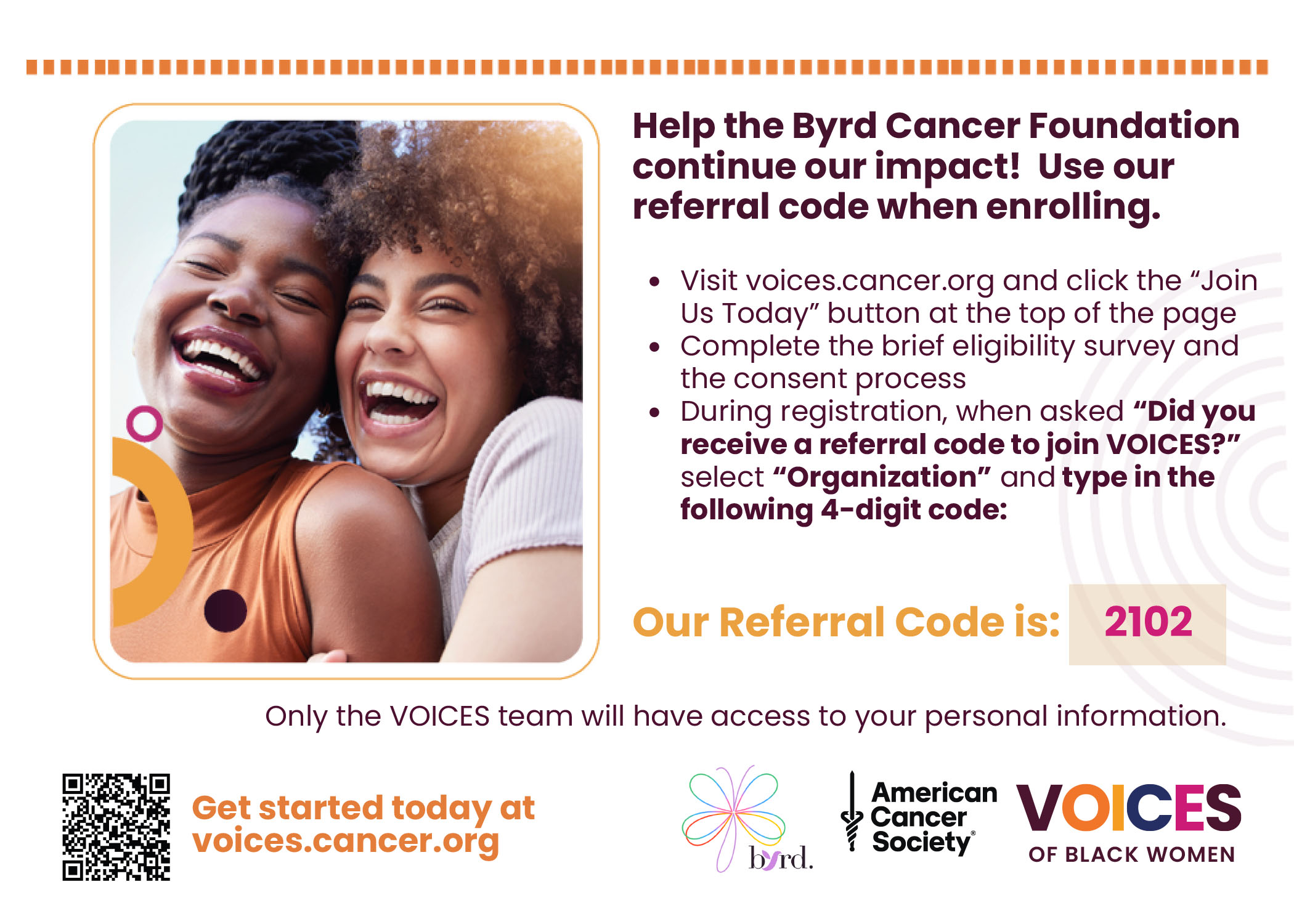 Byrd Cancer Foundation Awarded American Cancer Society VOICES Grant to ...